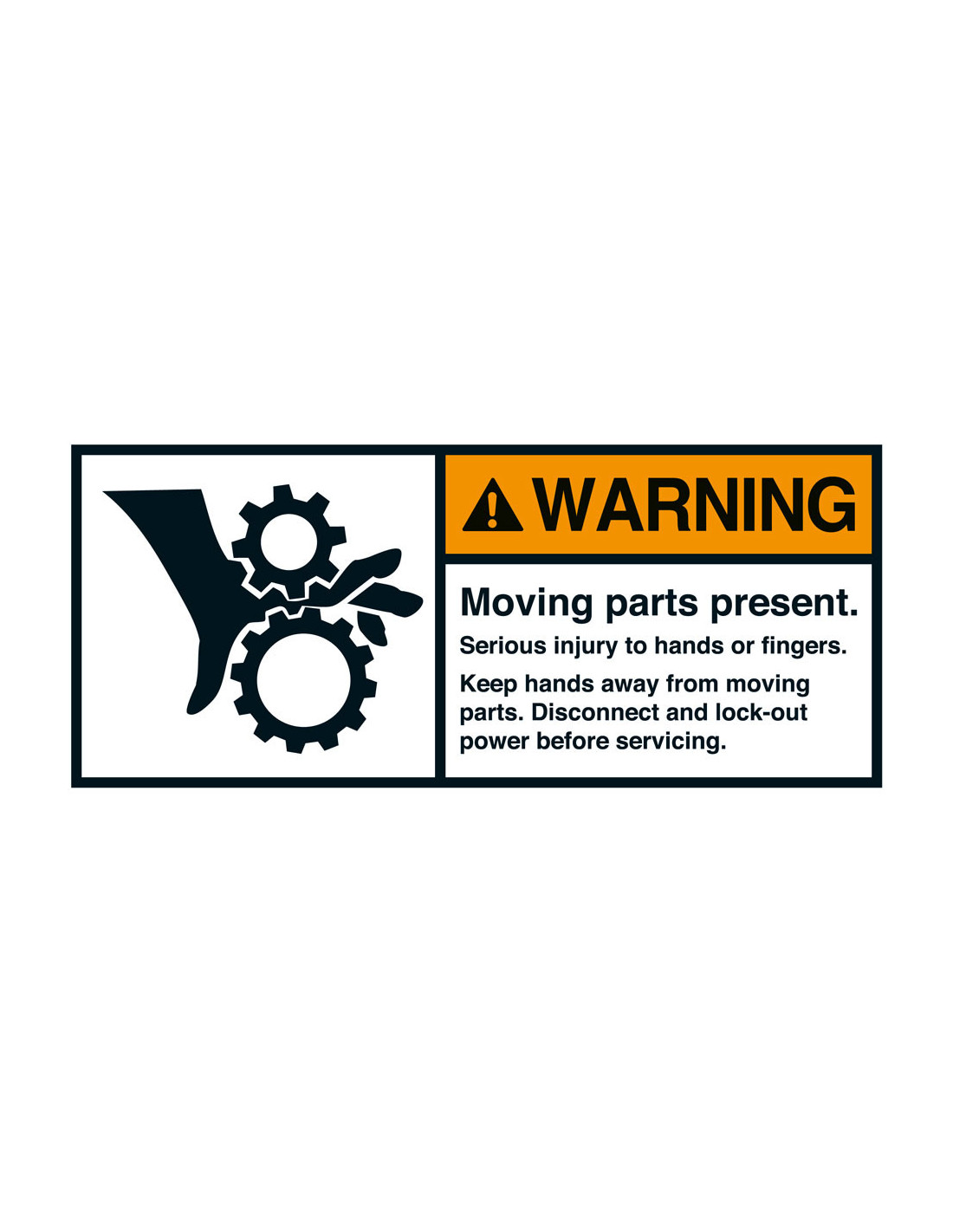 Warning Moving parts present sticker kopen?