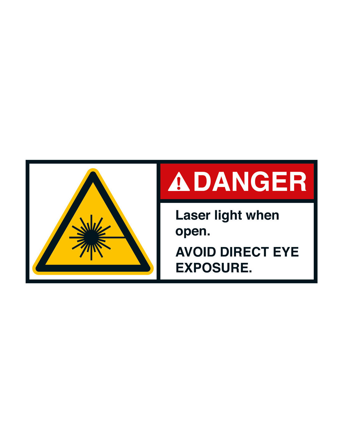 Danger Laser light when open sticker?