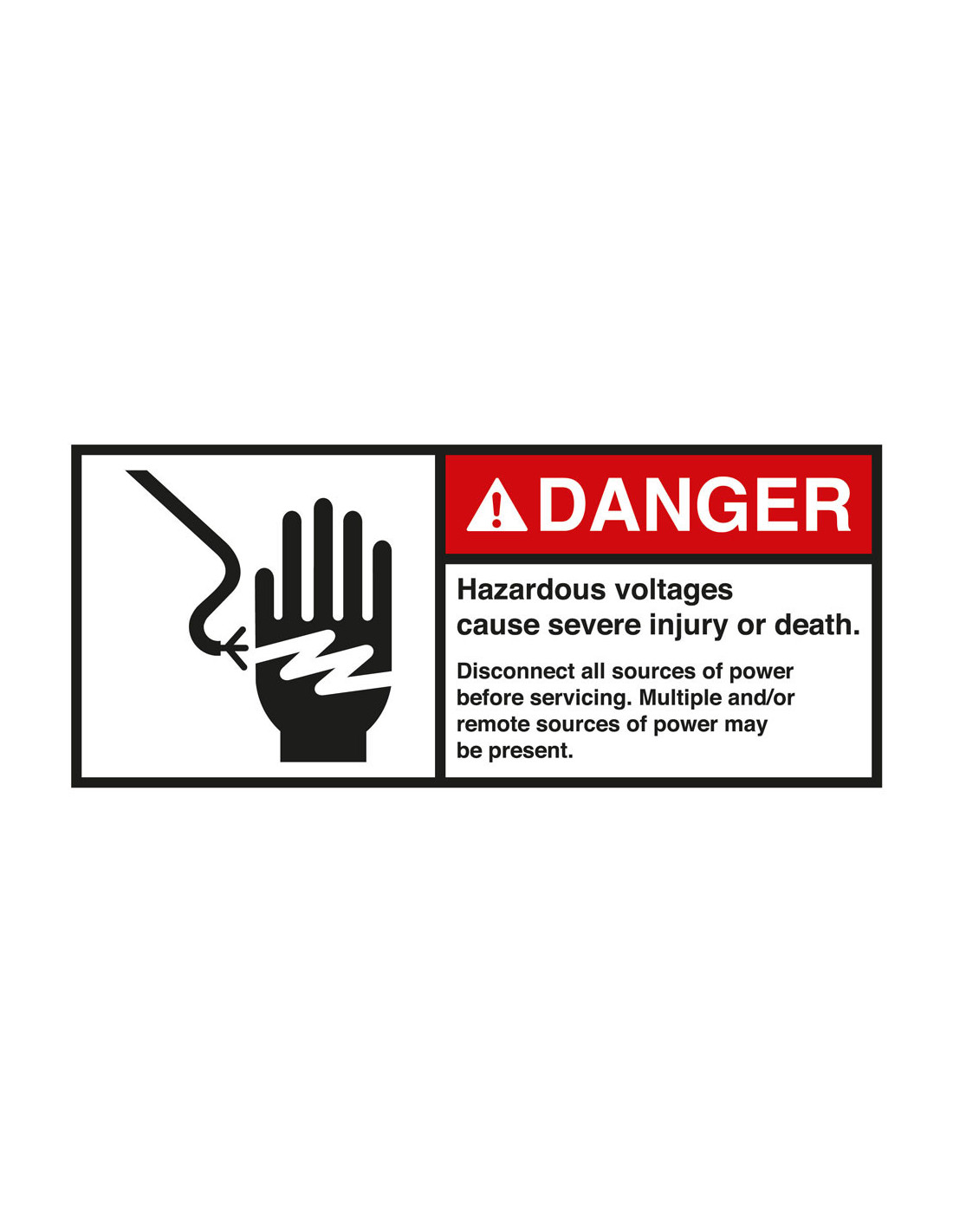Danger Electric shock hazard sticker, ANSI?
